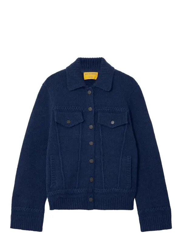 Guest In Residence Cashmere And Wool-blend Denim Jacket - Blue