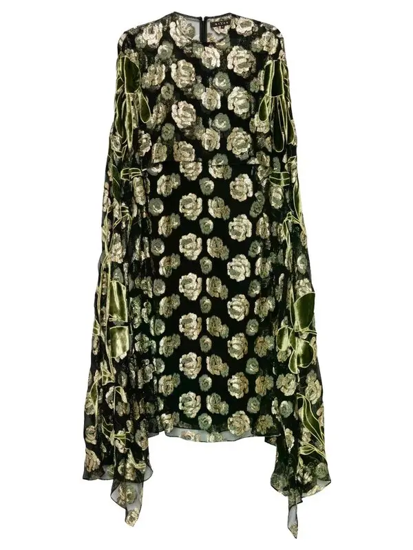 Biyan Floral-print Asymmetrical Dress - Black