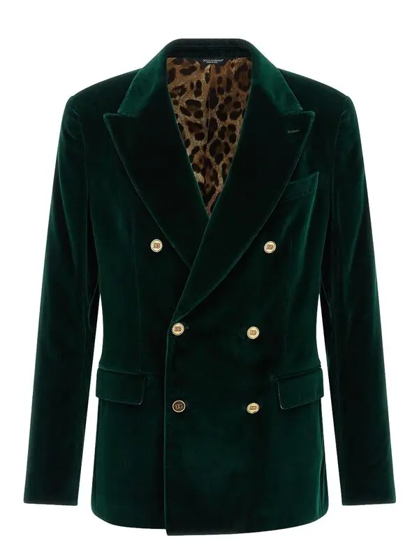 Dolce & Gabbana Sicilia Light Velvet Blazer - Green
