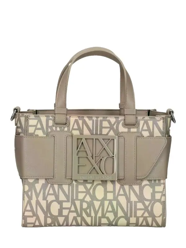 Armani Exchange Logo-plaque Buckle Tote - Brown