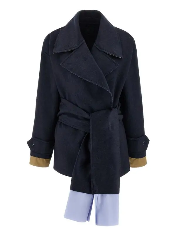 MAISON JEJIA Robe-style Wool Cashmere Coat - Blue
