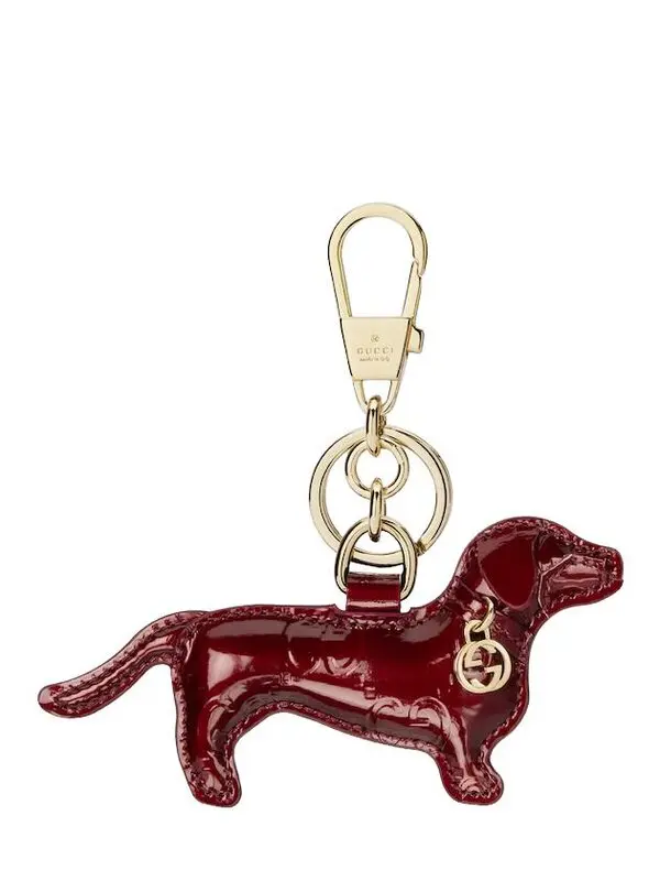 Gucci Dog-shaped Bag Charm - Bordeaux