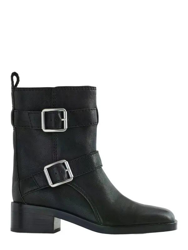 Madewell The Britt Moto Leather Boots - True Black