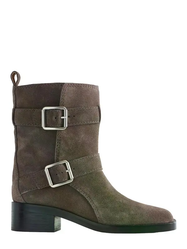 Madewell The Britt Moto Suede Boots - Coastal Granite