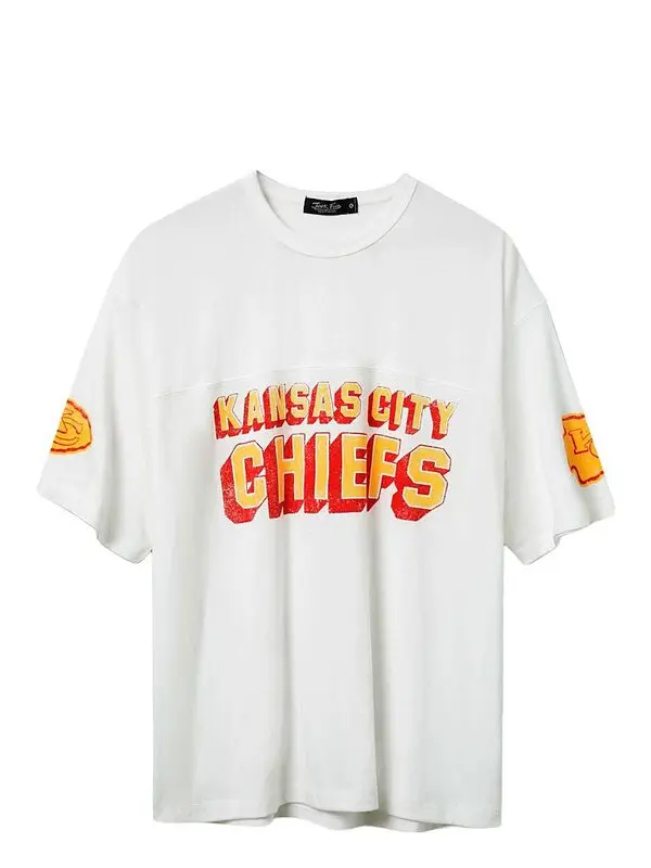 Junk Food Clothing Nfl Kansas City Chiefs Halfback Jersey Tee - Vintage White