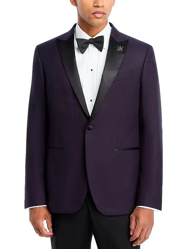 John Varvatos Micro Jacquard Peak Dinner Jacket - Purple