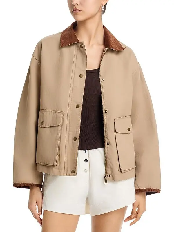 Aqua Cropped Barn Jacket - Sand