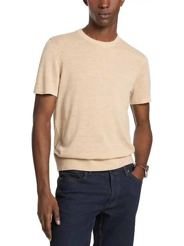 Michael Kors Merino Wool Crewneck Tee - Khaki Melange