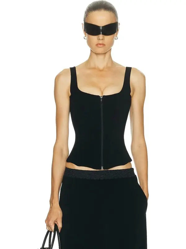 Balenciaga Stretch Corset Top - Black