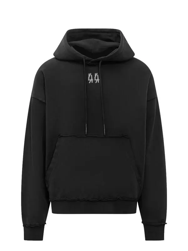 44 LABEL GROUP Embroidered Logo Hoodie - Black