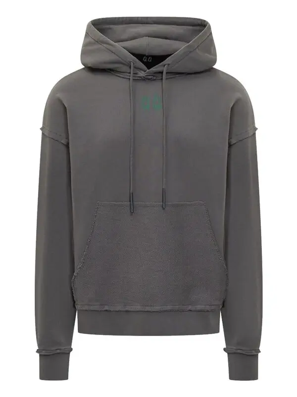 44 LABEL GROUP Embroidered Logo Hoodie - Grey