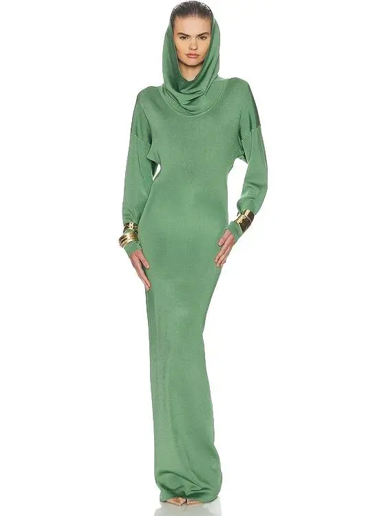 HELSA Emmalynn Cowl Shine Gown - Green