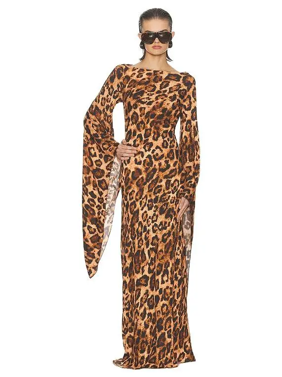 HELSA The Rosalind Dress - Leopard