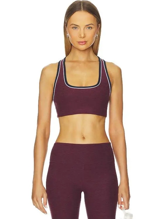 Beyond Yoga Spacedye Ready Sports Bra In Burgundy - Midnight Burgundy Heather