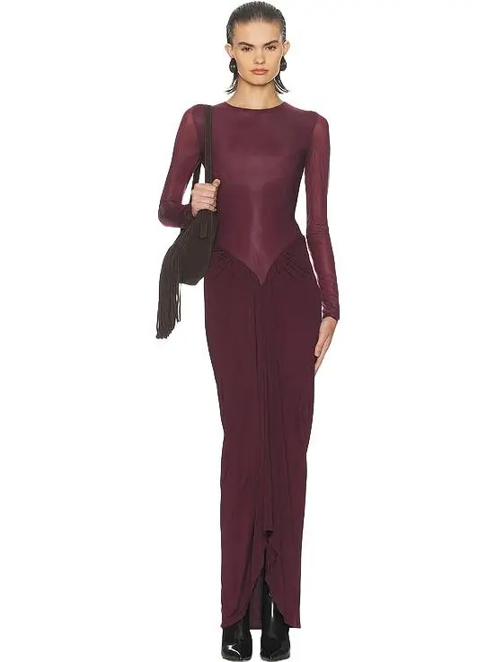 HELSA The Margot Dress - Merlot