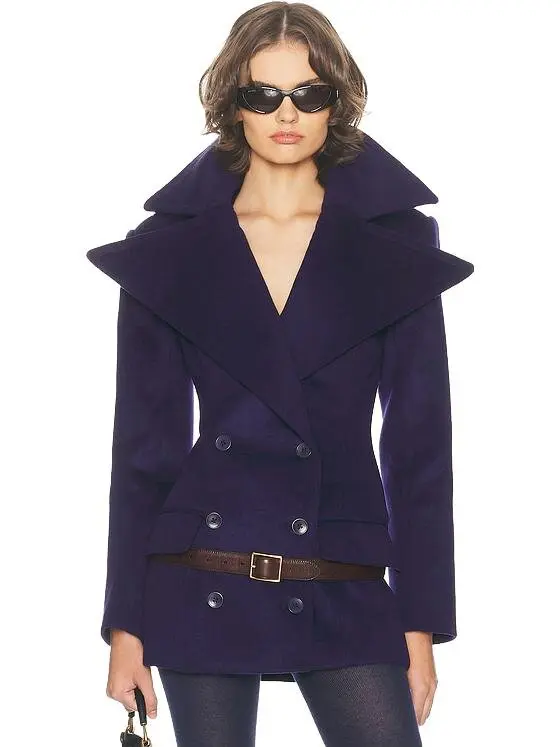 HELSA The Dramatic Collar Pea Coat - Navy