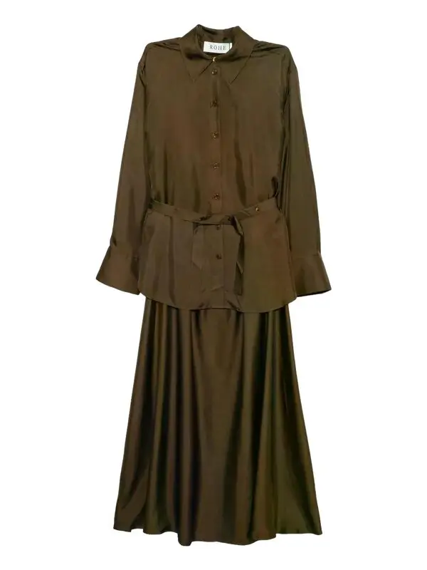 RÓHE Silk Gilet Dress - Brown