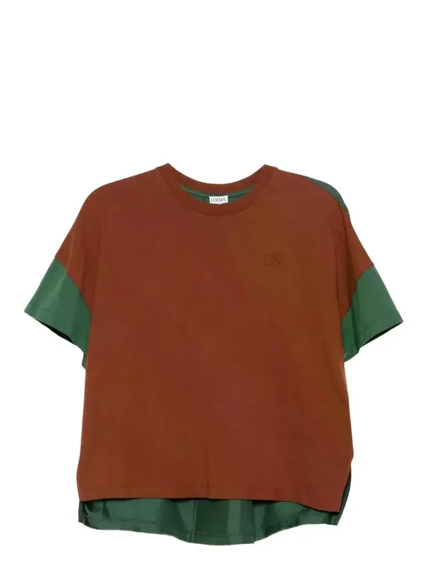 Loewe Logoed Cotton And Silk T-shirt - Brown