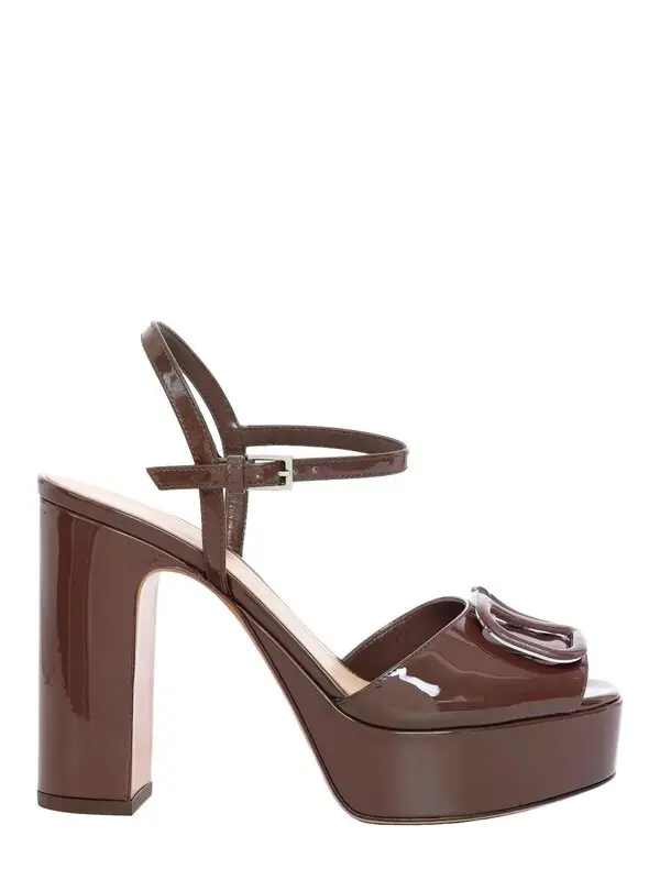 Valentino Garavani 115mm Vlogo Signature Sandals - Brown