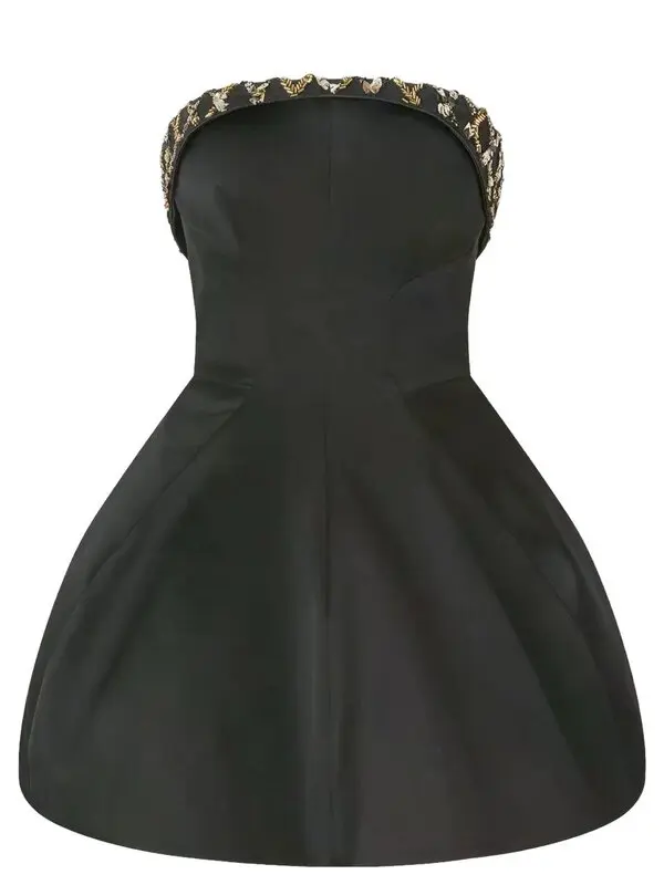 GENNY Embellished Strapless A-line Dress - Black