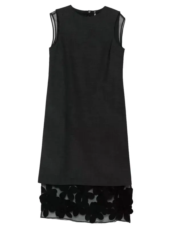 Liviana Conti Sleeveless Floral-panel Dress - Grey