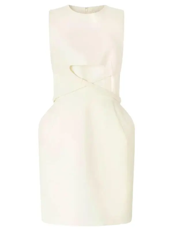 GENNY Cut-out Cross-front Mini Dress - White
