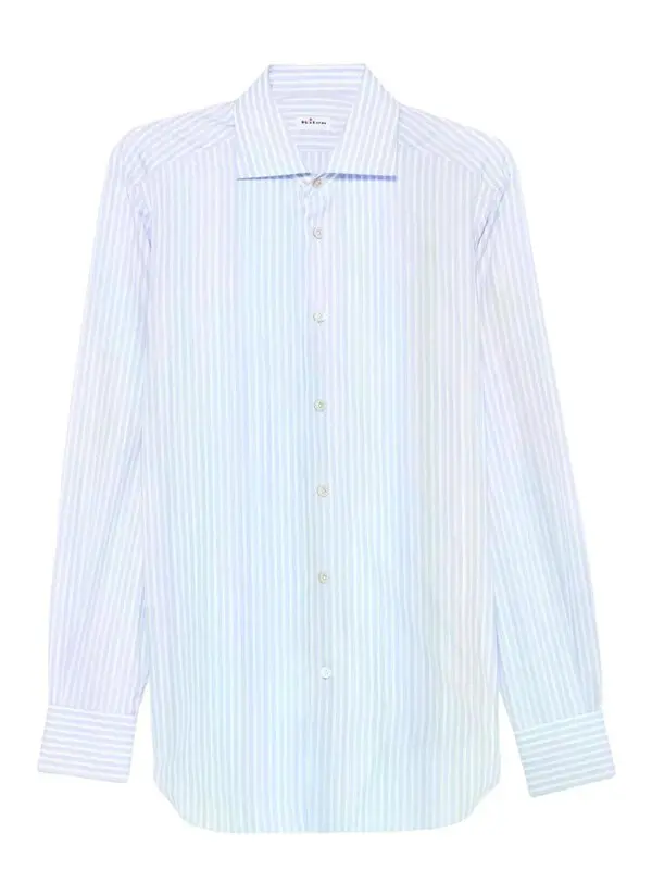 Kiton Striped Button Shirt - Blue