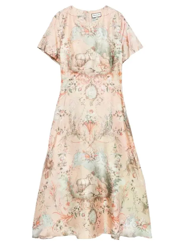 Paul & Joe Floral-print Mini Dress - Neutrals