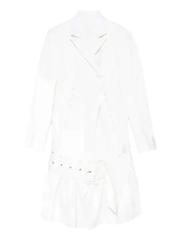 Rokh Button-detailed Double-breasted Coat - White