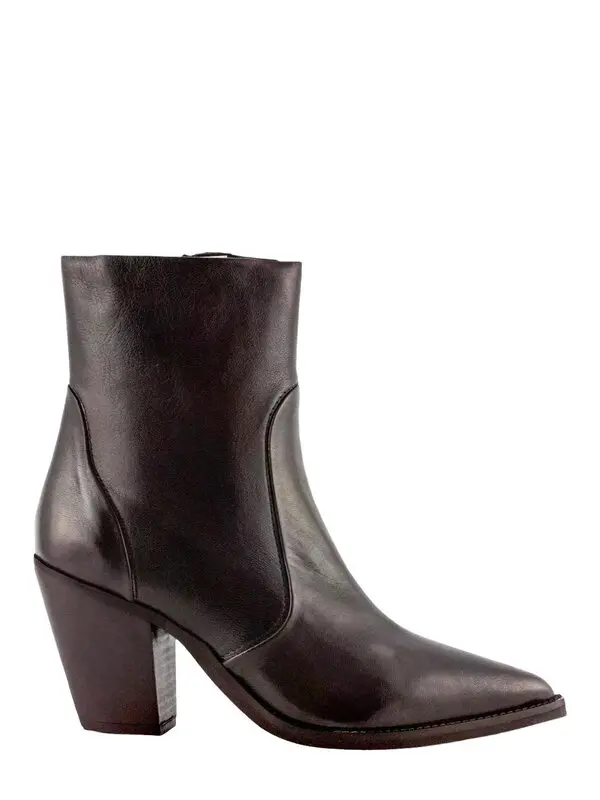 JULIE DEE 70mm Pointed-toe Block-heel Boots - Brown