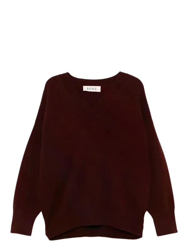 RÓHE V-neck Knitted Jumper - Red