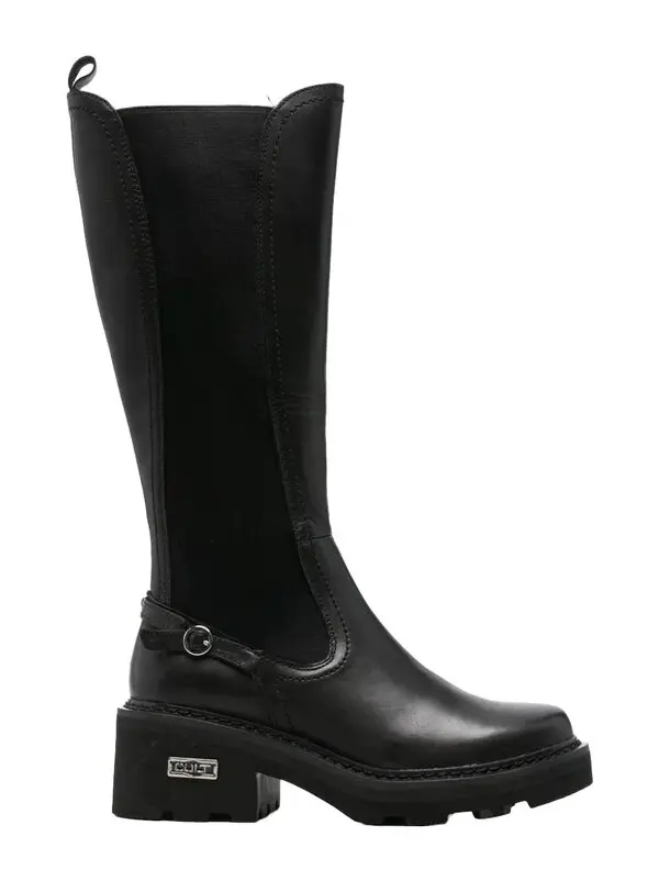 CULT Leather Knee-high Boots - Black