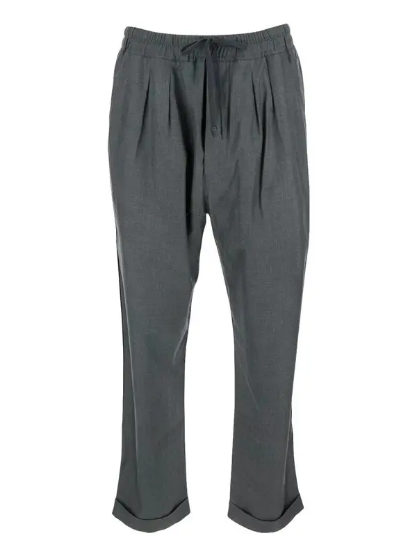 TOM FORD Pleated Drawstring Trousers - Grey
