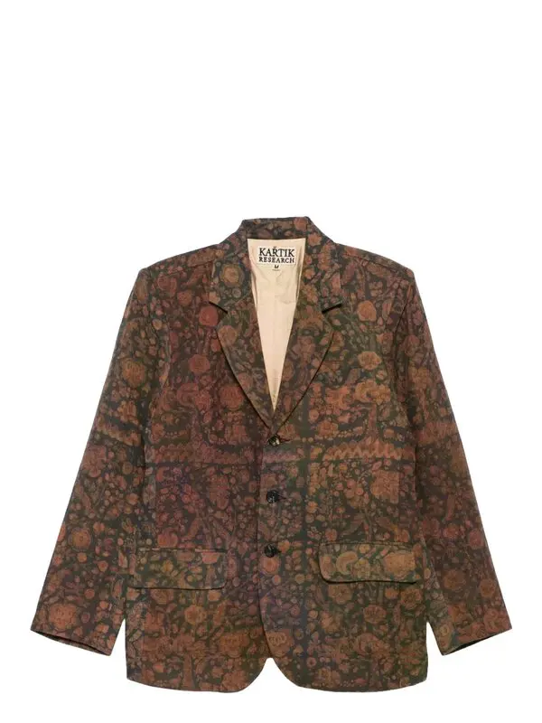 KARTIK RESEARCH Floral-pattern Blazer - Brown
