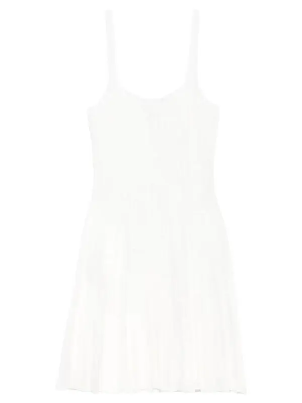 Staud Pleated Sleeveless Dress - White