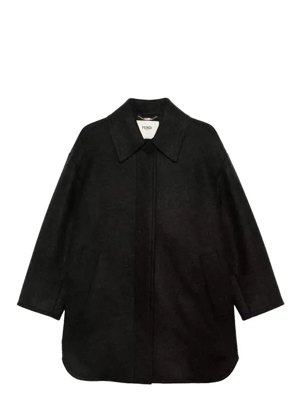 Fendi Felted-finish Coat - Black