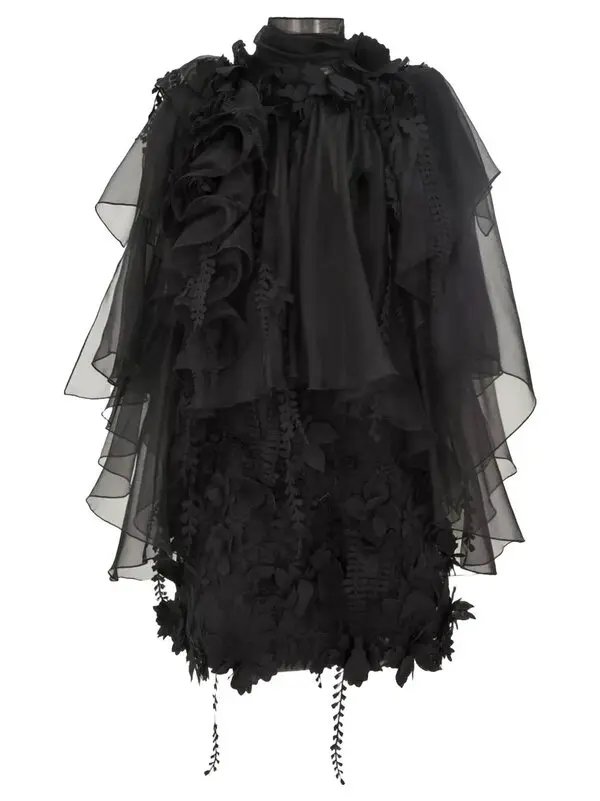 Zimmermann Ruffle-applique Mini Dress - Black