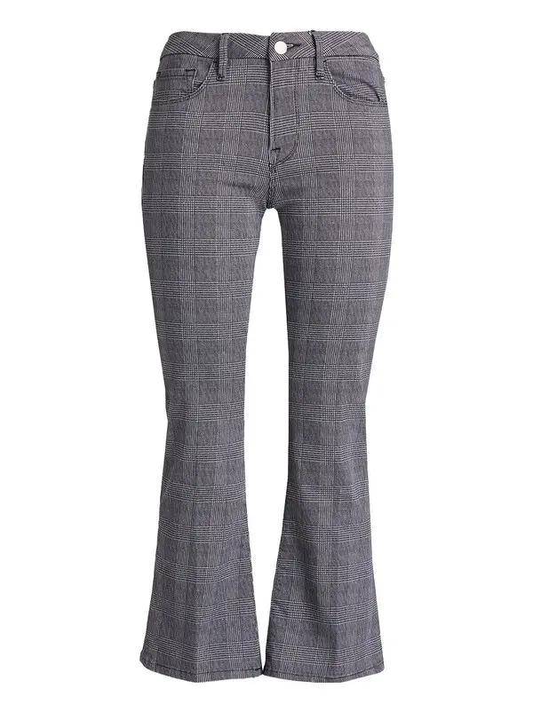 FRAME Prince Of Wales Checked Bootcut Pants - Dark Gray
