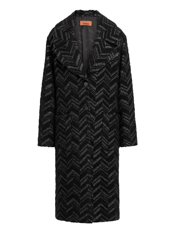 Missoni Brushed Metallic Tweed Coat - Black