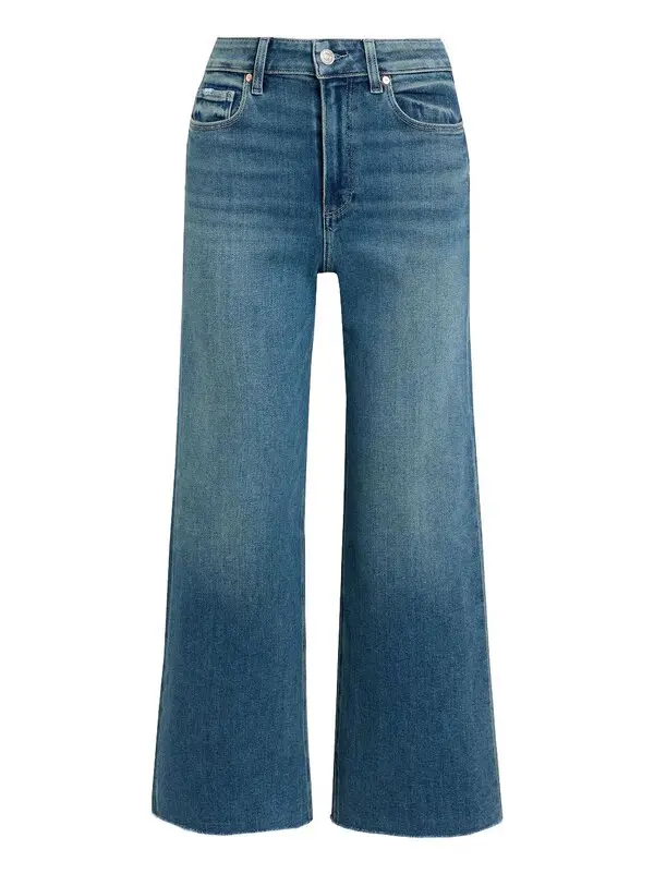 Paige Anessa Cropped Wide-leg Jeans - Mid Denim