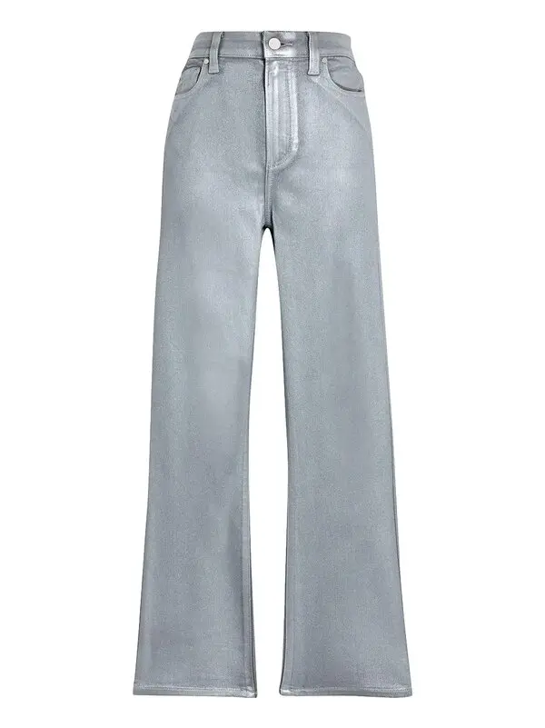 Paige Claudine Metallic Coated Kick-flare Jeans - Silver