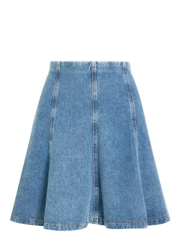 FRAME The Sway Denim Mini Skirt - Mid Denim