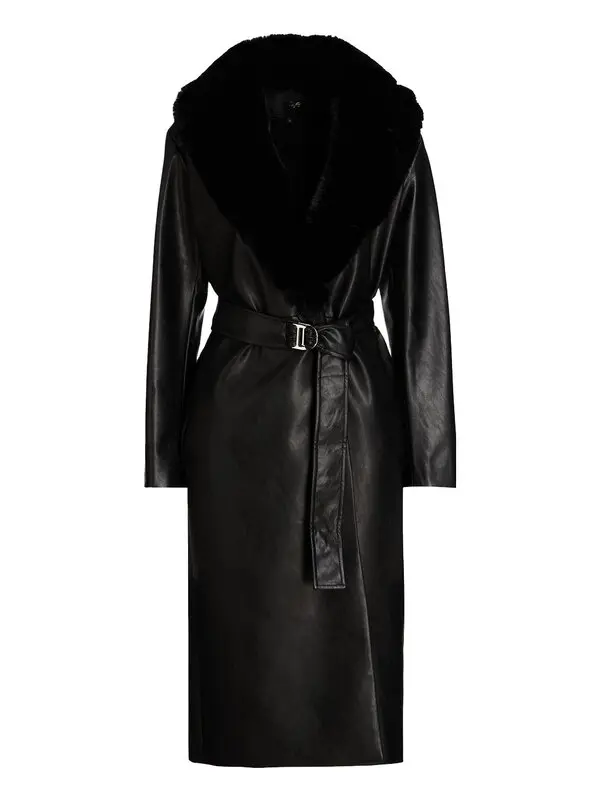 Maje Double-breasted Coat - Black