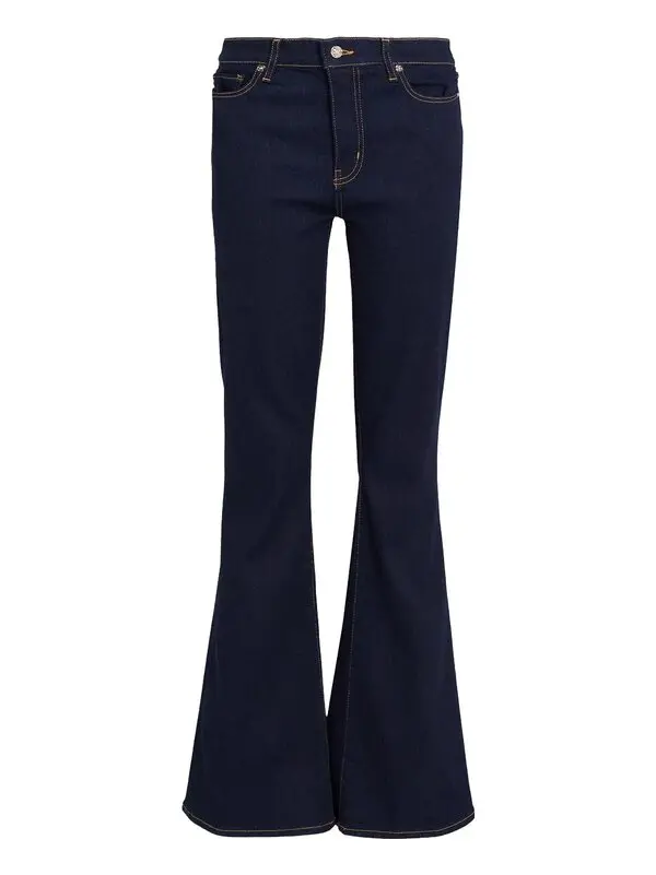 FRAME Le High Flare High-rise Flared Jeans - Dark Denim