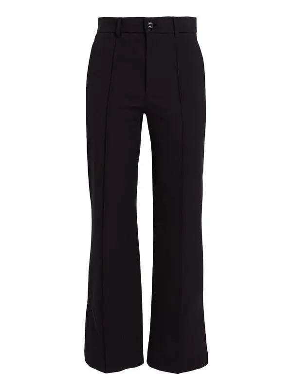 FRAME Stretch Cotton Twill Flared Pants - Black