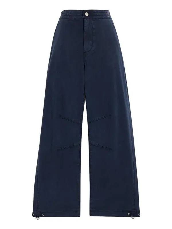 Paige Reid Cropped Lyocell-blend Twill Pants - Navy