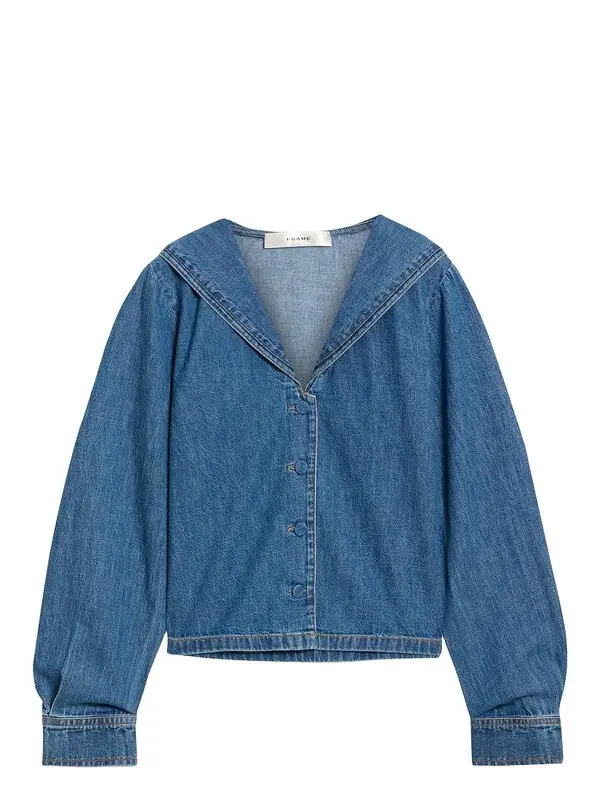 FRAME The Fleet Denim Top - Mid Denim