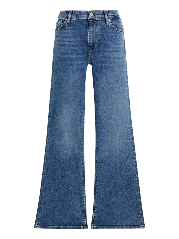 FRAME The Icon High-rise Flared Jeans - Mid Denim