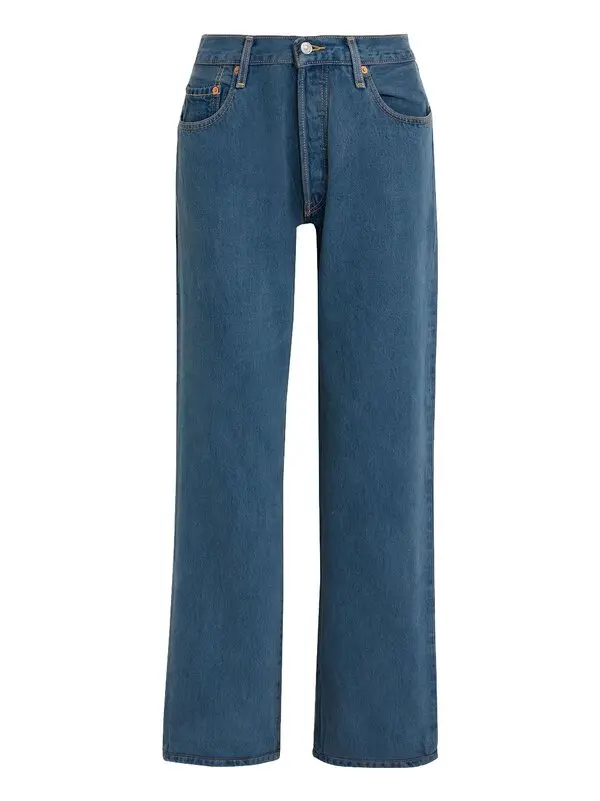 RE/DONE WITH LEVI'S High-rise Straight-leg Jeans - Mid Denim