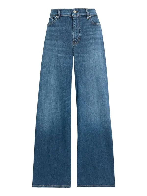 FRAME Le Slim Palazzo High-rise Wide-leg Jeans - Mid Denim
